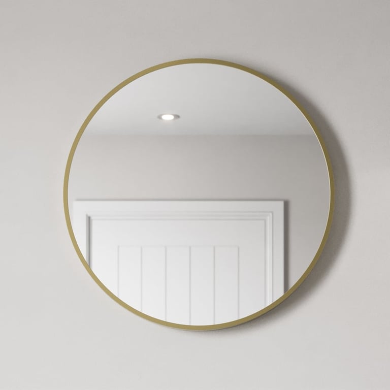 Vale Designs Round Bathroom Mirror 600mm Brushed Brass
