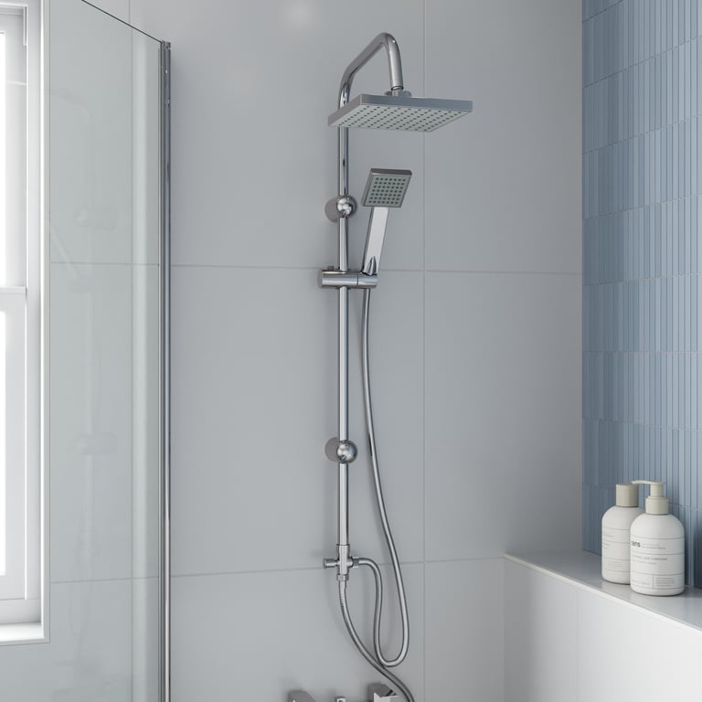 Architeckt Square Dual Shower Kit - Handset & Rain Shower Head