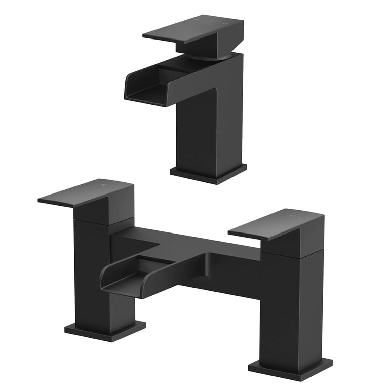 Architeckt Dakota Basin Mixer Waterfall Tap and Bath Mixer Waterfall ...