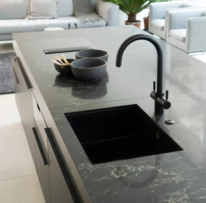 InSinkErator 3-in-1 Black Hot Water Tap with NeoTank J-Shape