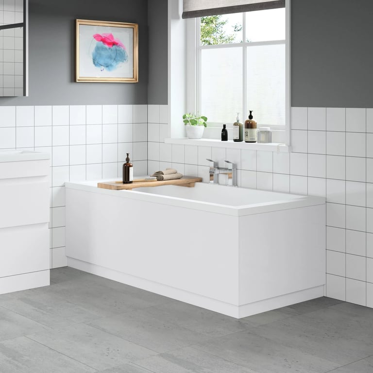 Artis White Gloss Bath Panel Pack 1700/750mm - Side & End MDF