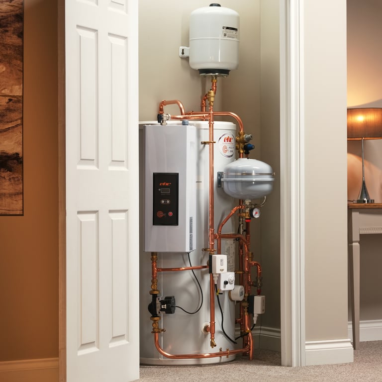 EHC Basic 12kW Electric Boiler & 170L Hot Water Cylinder