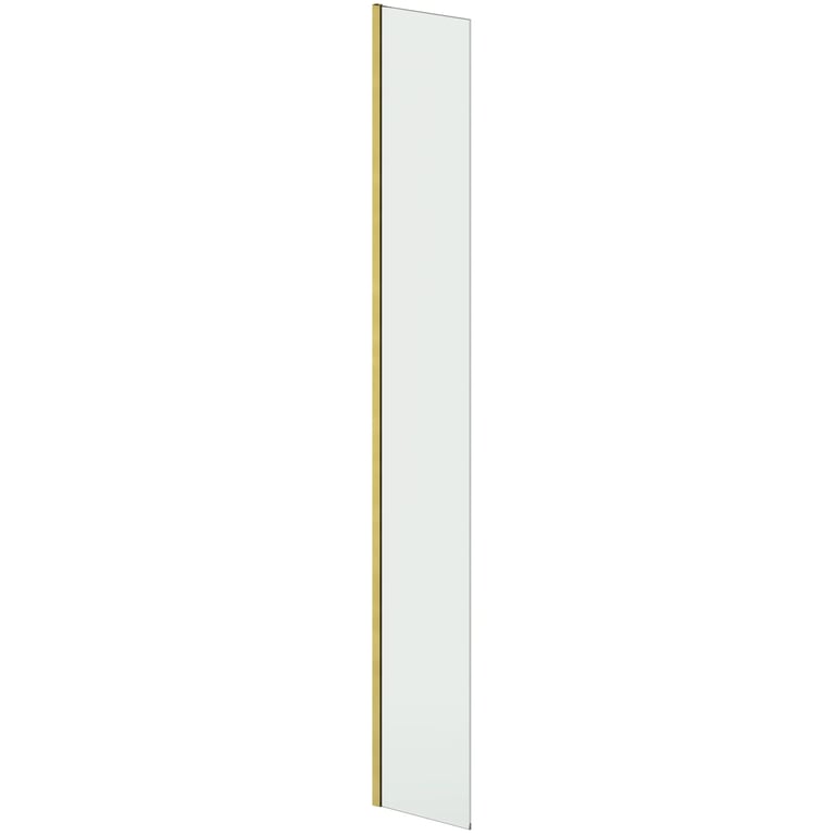 Diamond Wet Room Hinged Return Panel - 8mm Brushed Brass