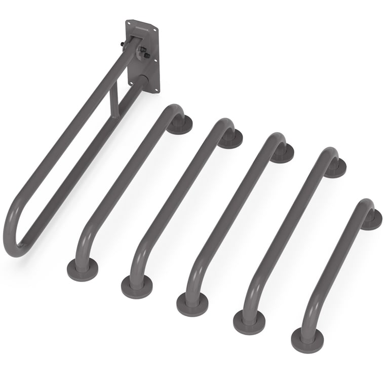 Fitzroy of London Pro Doc M Straight Grab Rail Pack Grey 800mm - 230005/GY