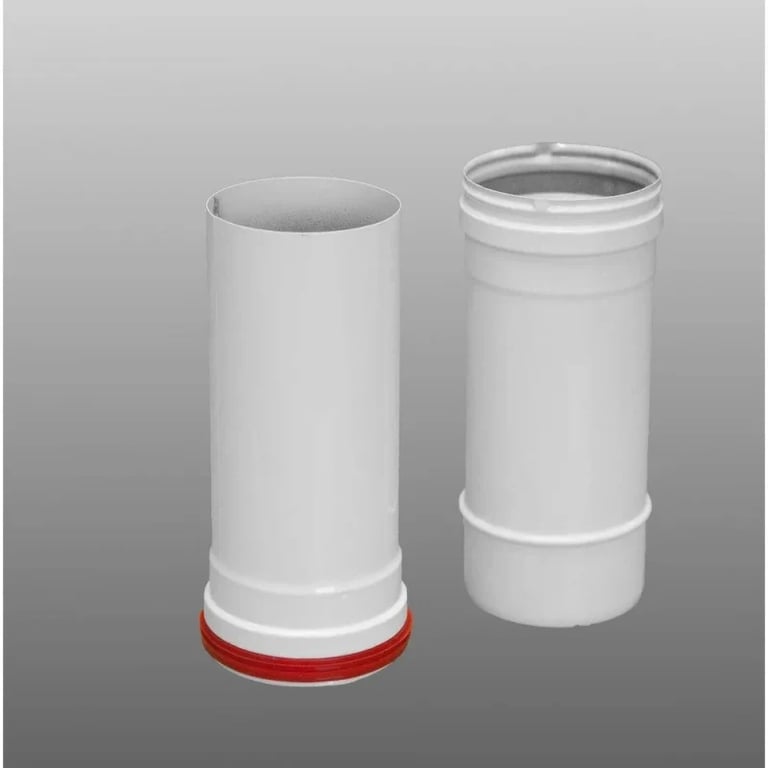 Firebird 100mm Conventional 305-420mm Adjustable Flue Extension White ...