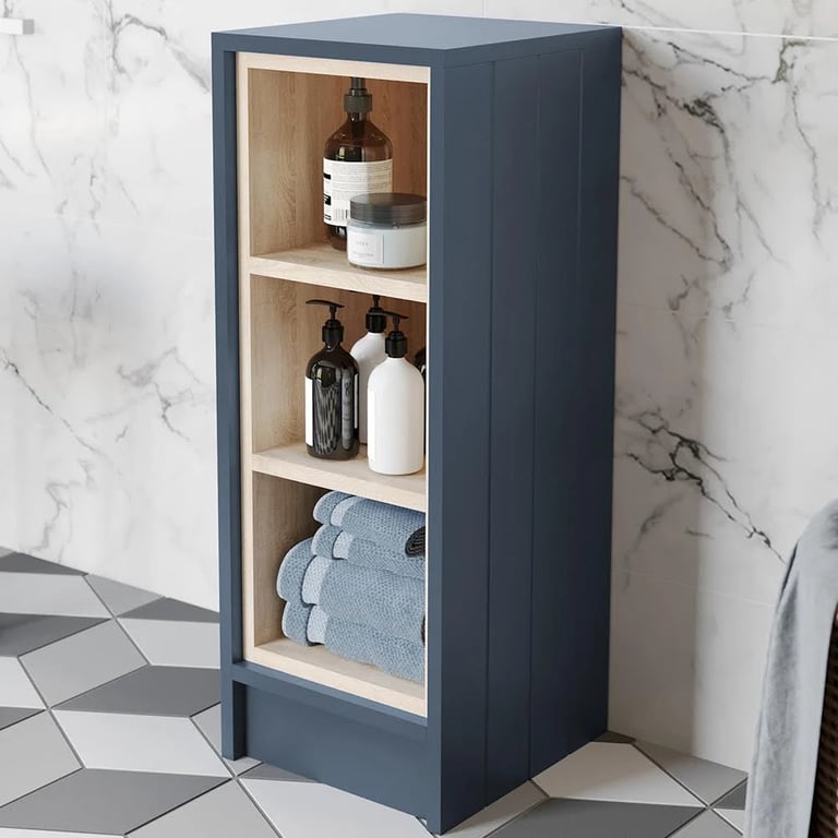 Park Lane Winchester Blue Cloakroom Freestanding Open Shelf Unit - 300mm