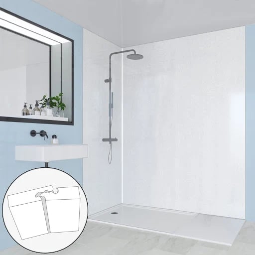 Multipanel Classic Frost White Wall Panel Hydrolock 2400 x 900mm