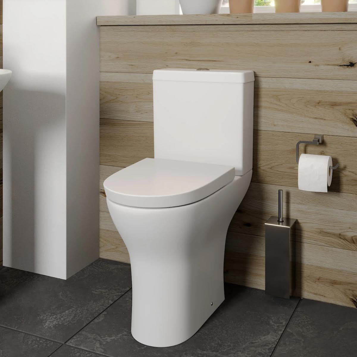 Ceramica Arles Comfort Height Rimless Close Coupled Toilet & Soft Close ...