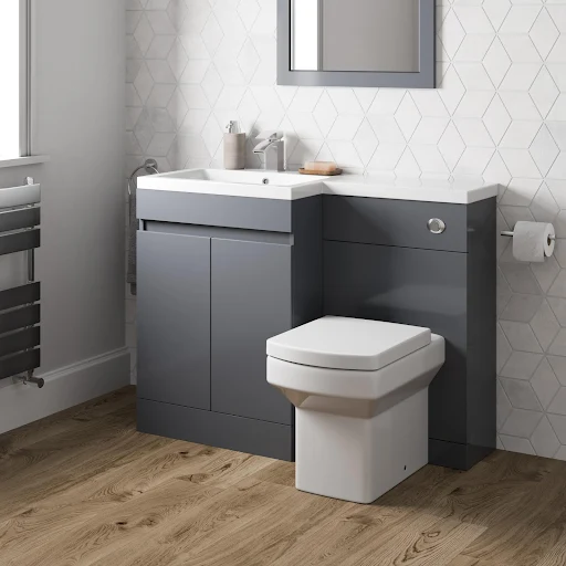 Artis Centro Basin Vanity Unit & Royan Toilet Combination - 1100mm Grey ...