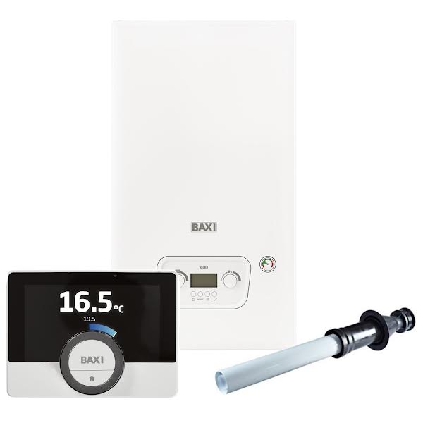 Baxi 430 30kW Gas Combi Boiler 2.1 (Natural Gas/LPG) - Vertical Flue & uSense 2 Thermostat