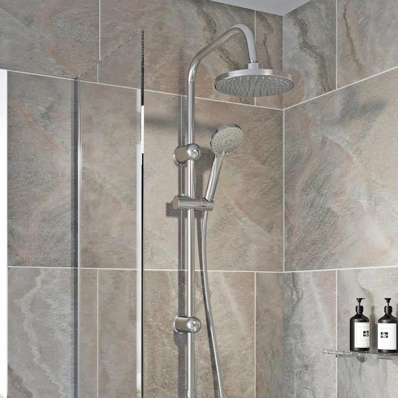 Architeckt Round Shower Kit with Adjustable Handset & Fixed Head