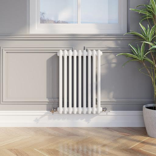 Park Lane Traditional Colosseum Double Bar Column Radiator White 600 x ...
