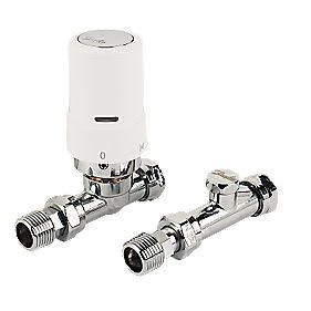 Danfoss Ras-D2 TRV Combi Pack 10mm/15mm (Chrome & White) Straight ...