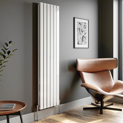 DuraTherm Vertical Double Flat Panel Designer Radiator - 1800 x 456mm White