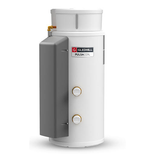 Gledhill PulsaCoil Stainless 180L Thermal Store Cylinder - RH - PCCST180RHSCALE