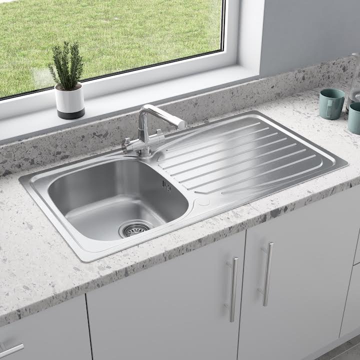 Essentials Inset Stainless Steel Kitchen Sink - Single Bowl