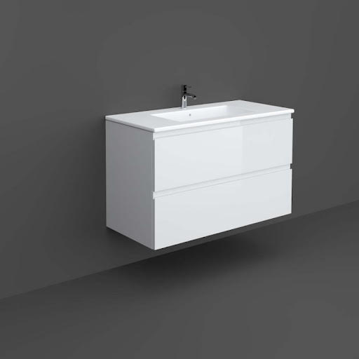 RAK Ceramics Wall Hung Vanity 1000mm Pure White - JOYWH100PWH