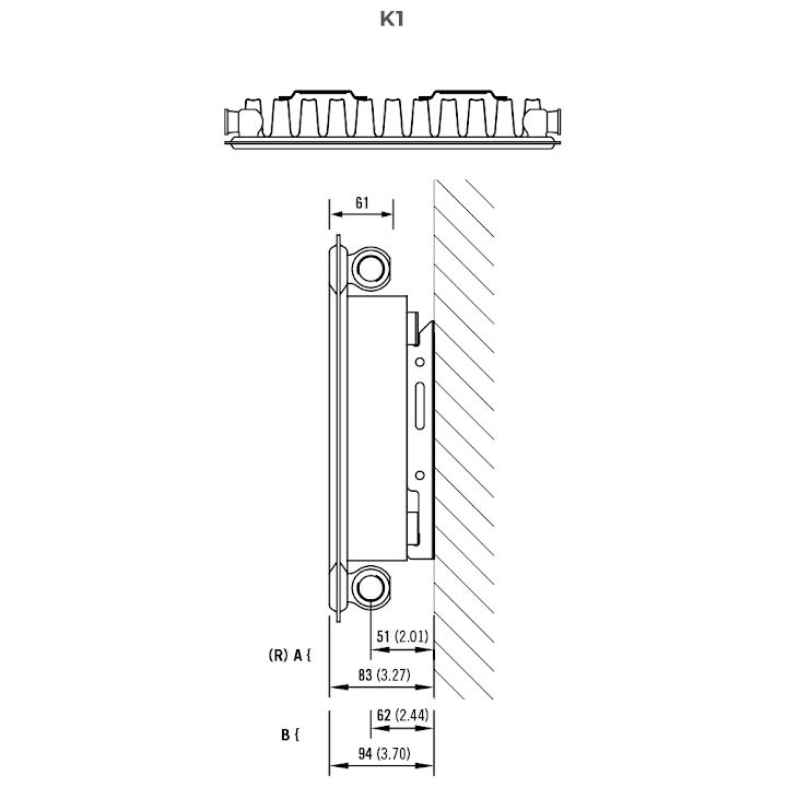 Stelrad Elite K1 Radiator 600mm x 700mm Single Panel Single Convector ...