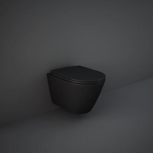 RAK Ceramics Feeling 365mm Wall Hung Pan Matt Black - RST23504A