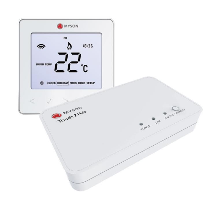 Myson Touch2 Programmable Thermostat & Touch2 Control Hub - T2AHWIFI