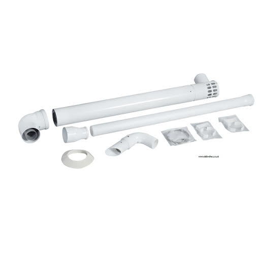 Baxi Plume Displacement Kit Inc. 1 Metre Extension & Bracket White ...