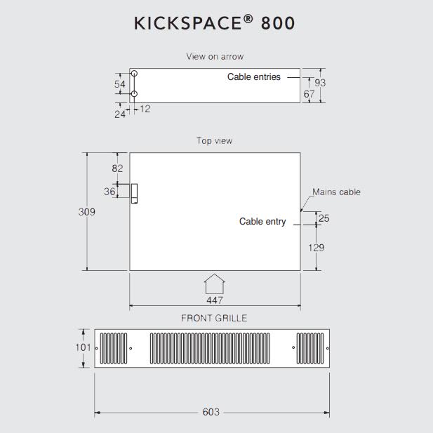 Myson Kickspace 800 Hydronic Plinth Heater - 3KICK800