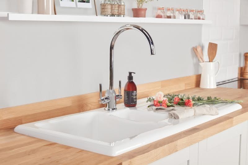 Rangemaster Rustic 1000x500 1.5 Bowl Ceramic White Kitchen Sink (Inc ...