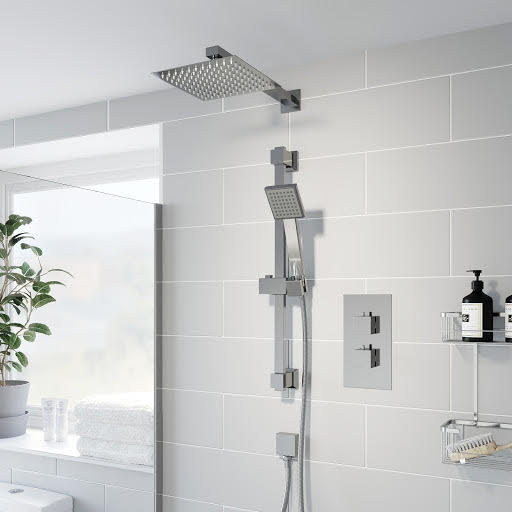 Architeckt Square Mixer Shower - Concealed with Adjustable & Wall Fixed ...