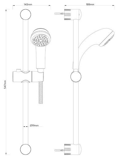 Gainsborough GSME Exposed Sequential Mixer Shower