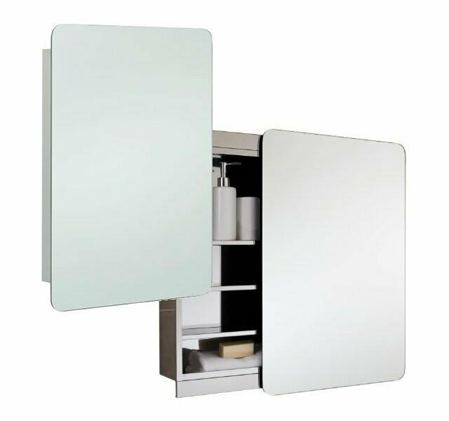 RAK Ceramics Slide Stainless Steel Single Cabinet with Sliding Mirrored ...
