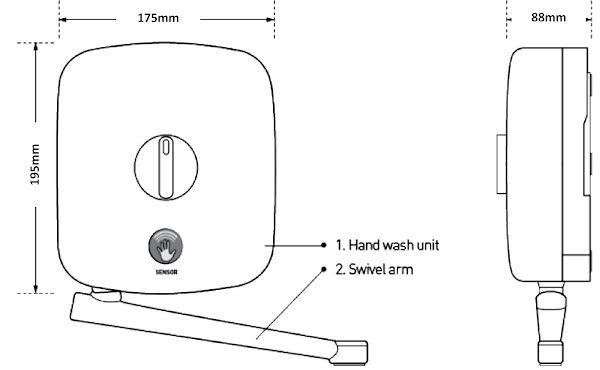 Redring 3kW Electric Automatic Instant Hand Wash Unit - RAHW3